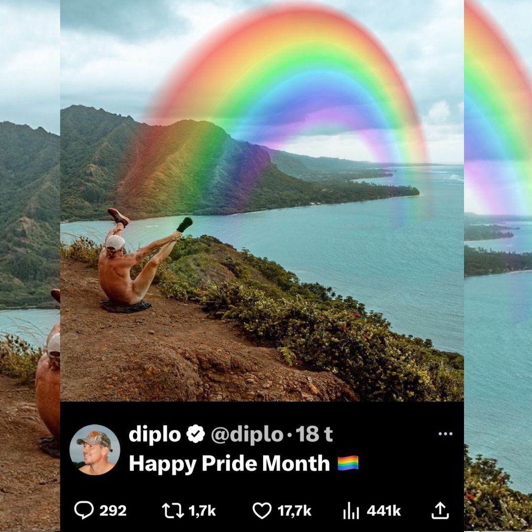 Diplo’s Cheeky Pride Post: Naked, Proud, and Rainbow Bright